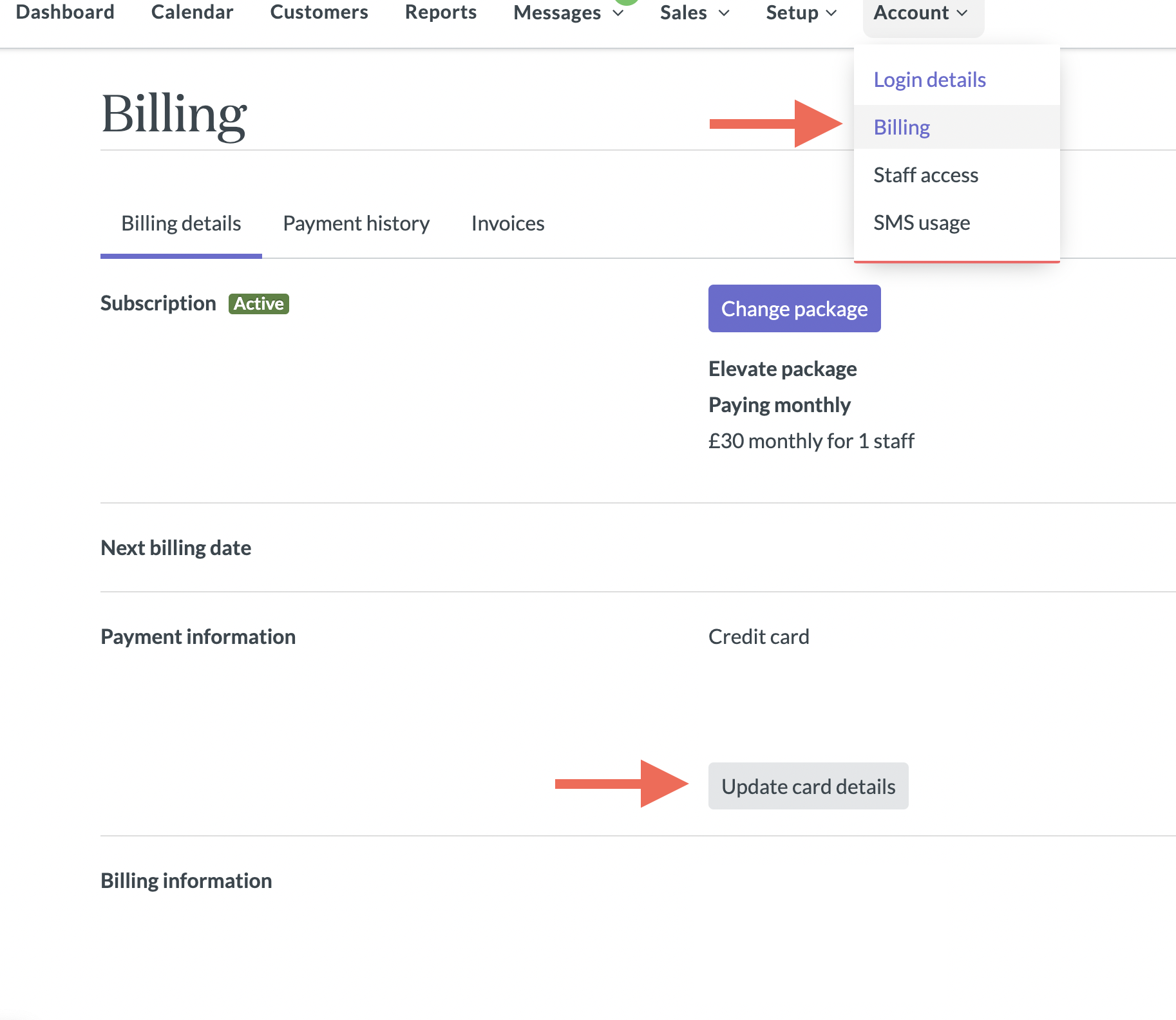 How to update your billing details – Timely